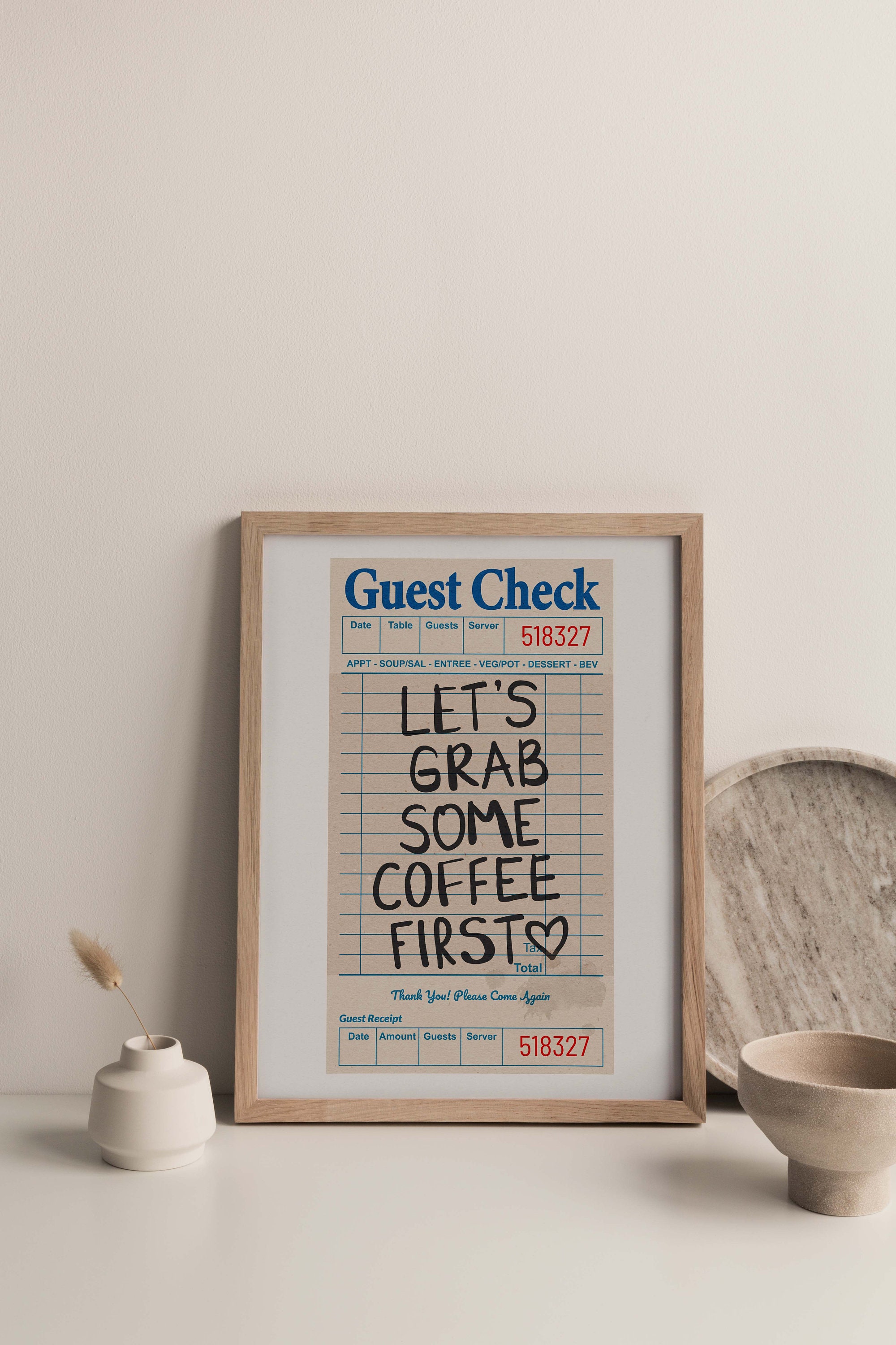 Let's Grab Some Coffee First Guest Check Print Trendy - Etsy