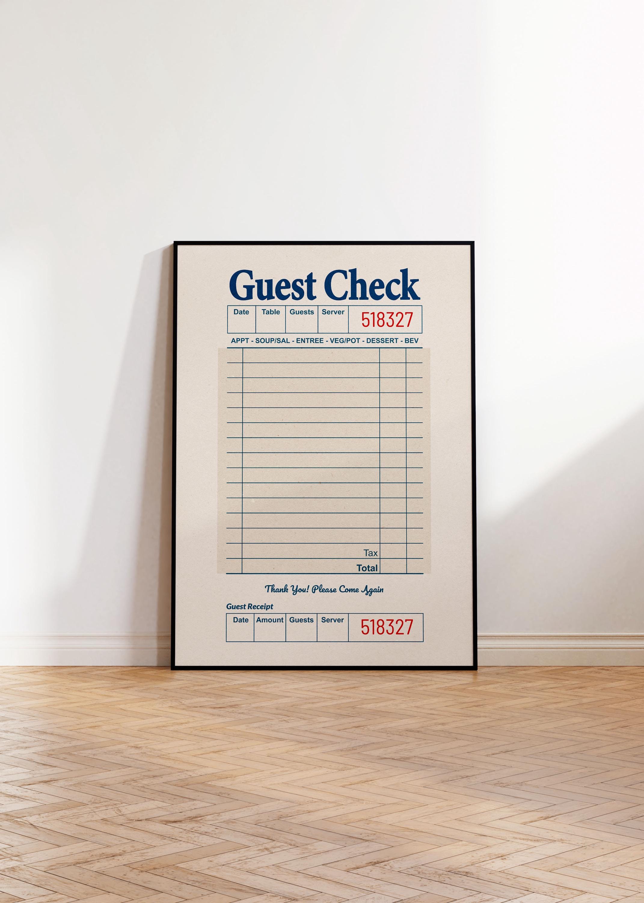 Housewarming Guest Book Print, Large Empty Receipt Poster, Party Guest ...