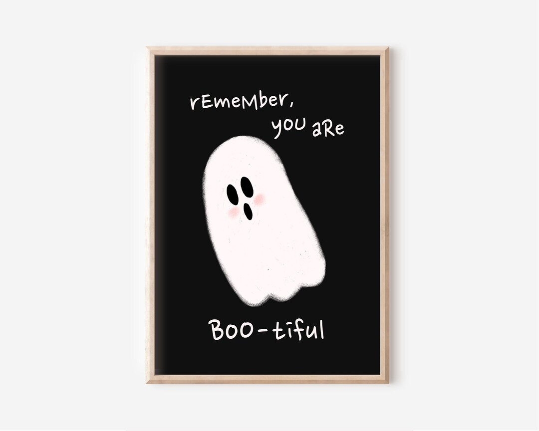 Cute Ghost Wall Art | Halloween Printable Poster | Funny Boo-tiful ...