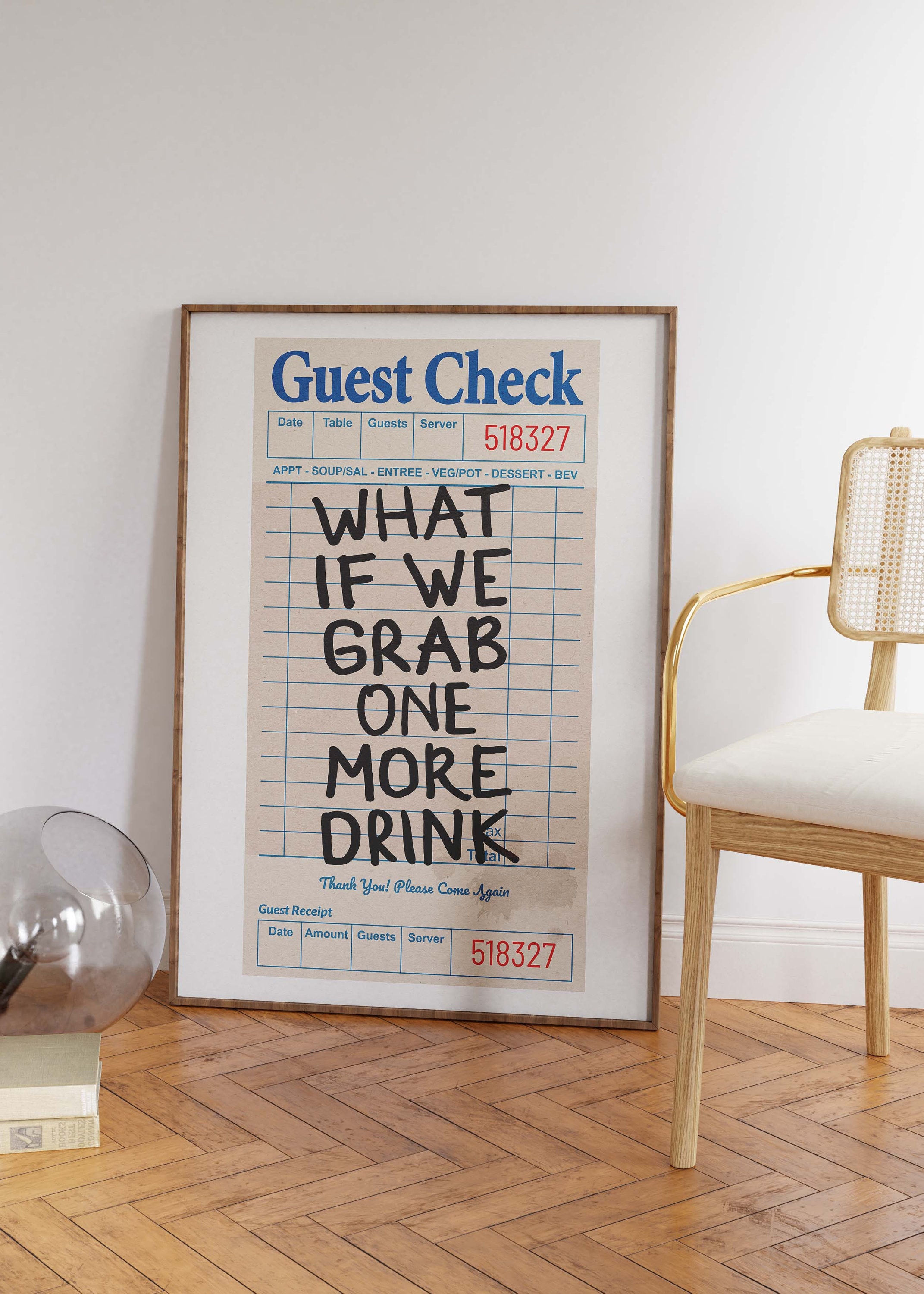 Printable Guest Check Poster What If We Grab One More Drink - Etsy