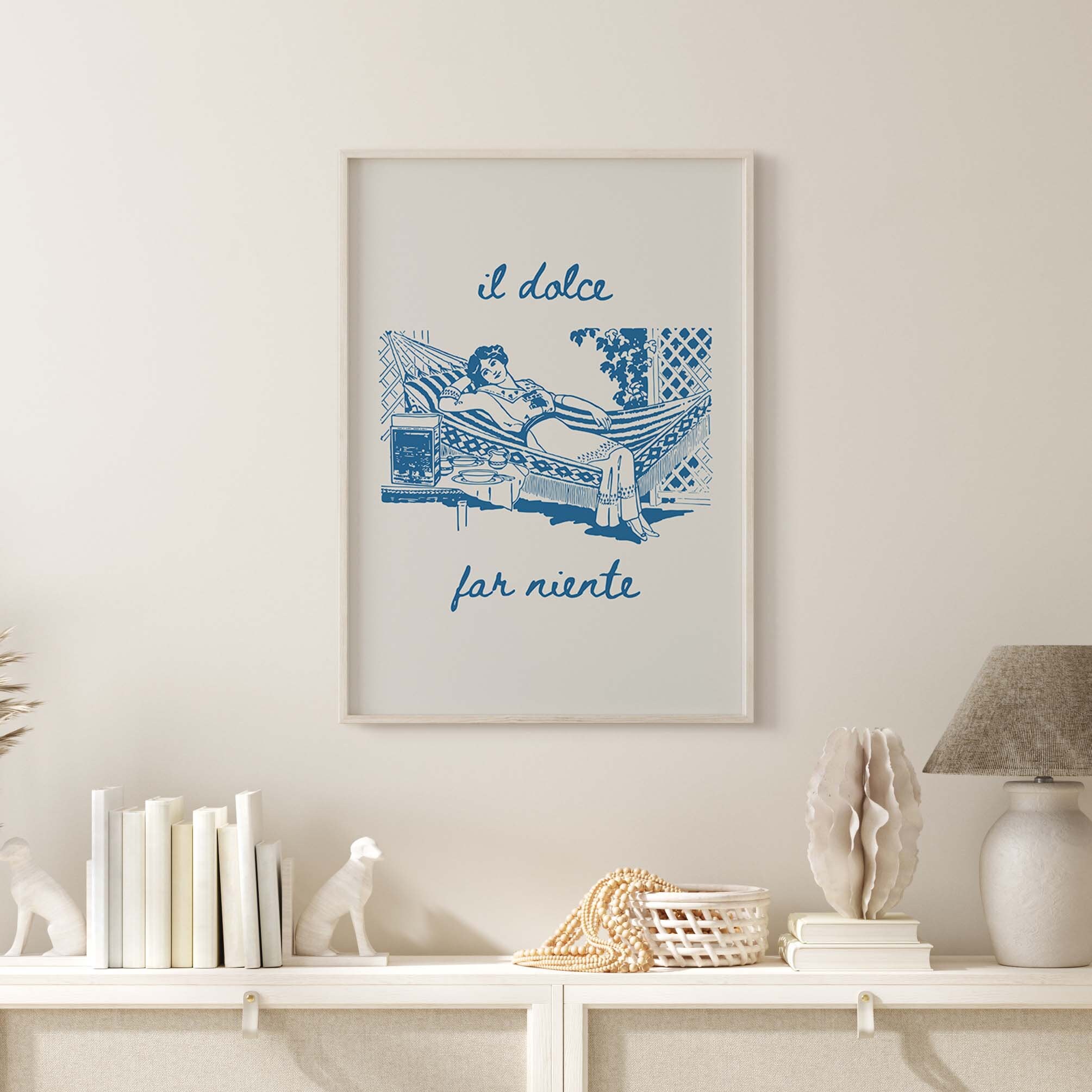 Il Dolce Far Niente Poster Printable Retro Blue Poster - Etsy