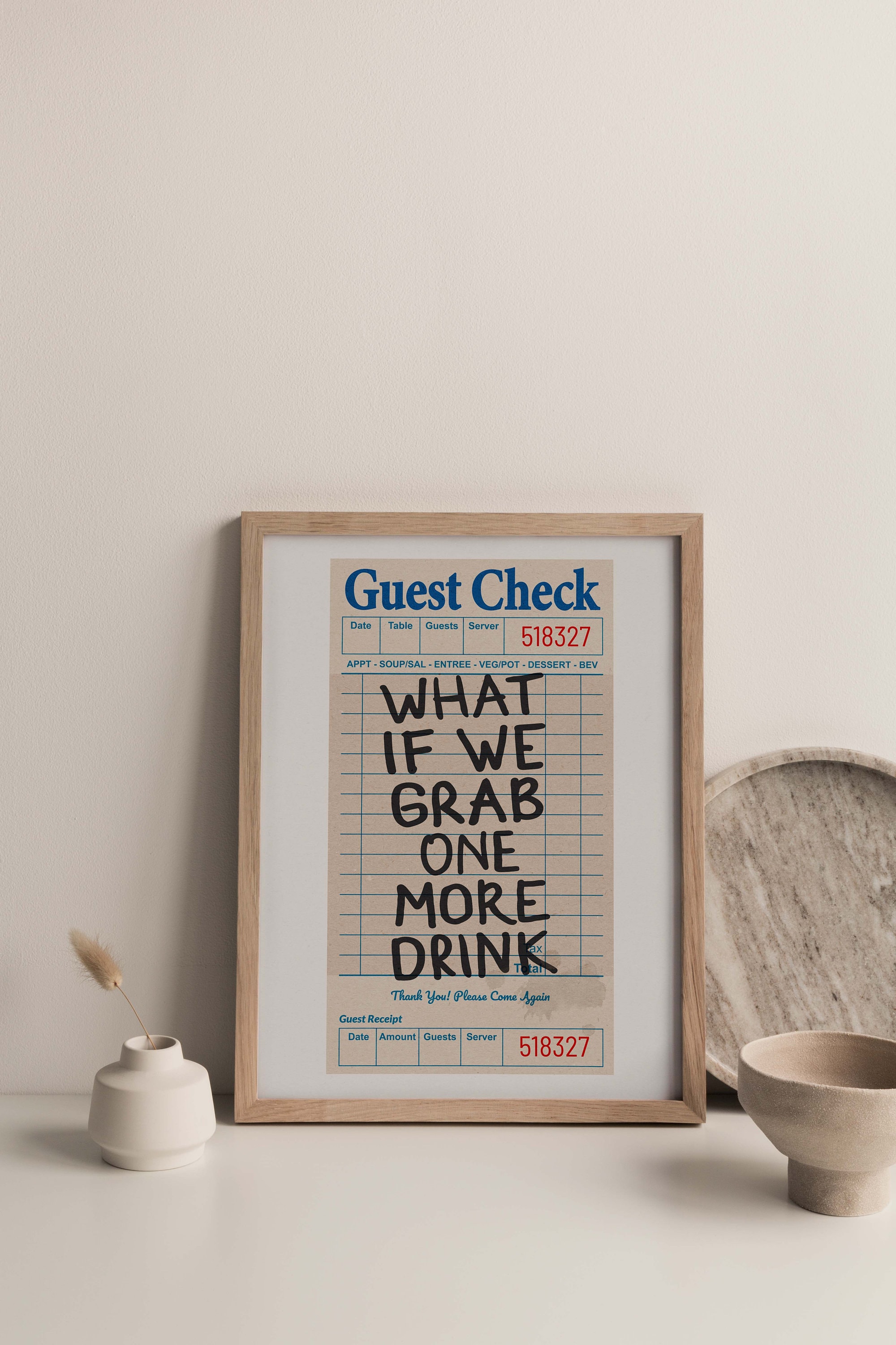 Printable Guest Check Poster What If We Grab One More Drink - Etsy