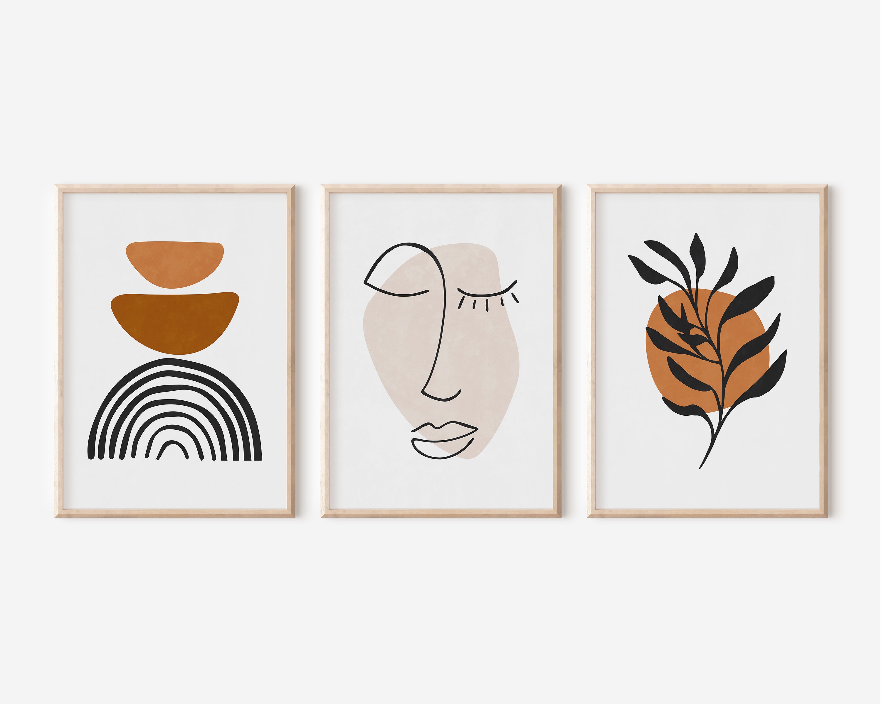 Boho Abstract Print Set of 3 Printable Home Decor Terracotta - Etsy