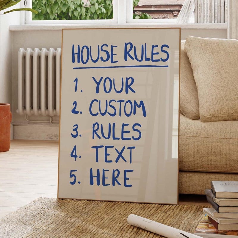 House Rules Art - Etsy