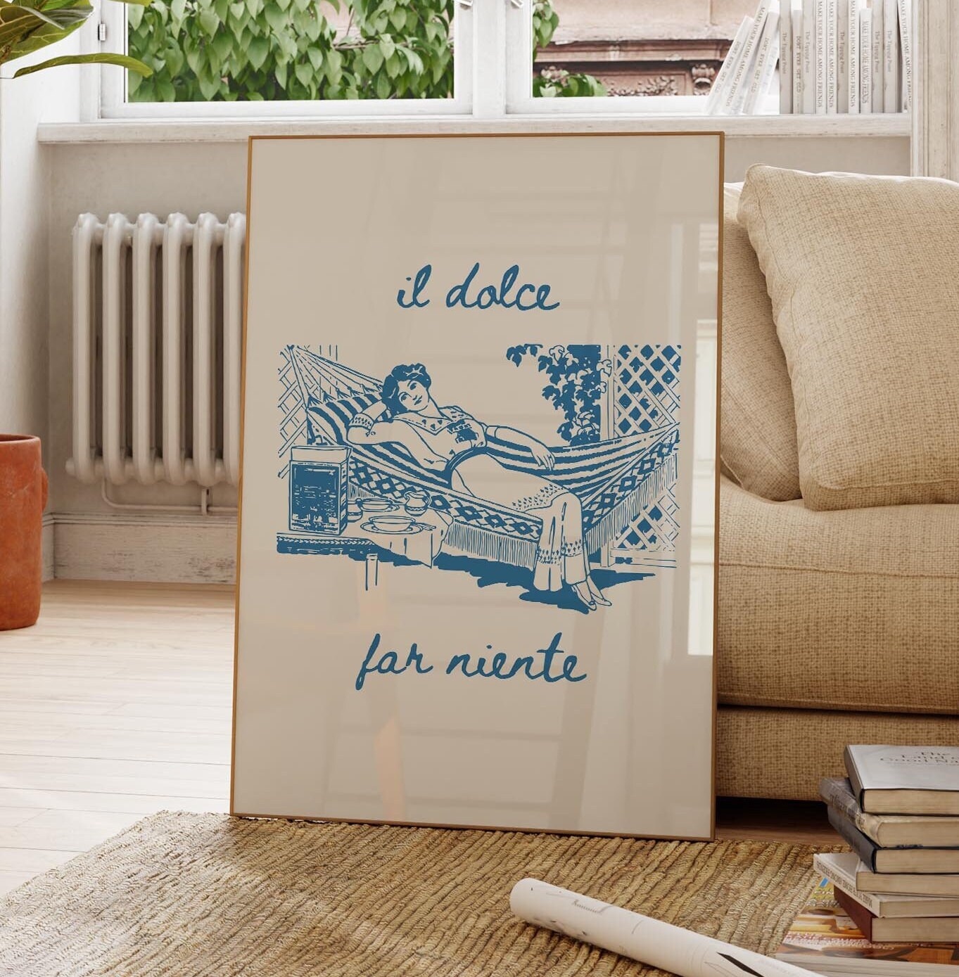 Il Dolce Far Niente Poster Printable Retro Blue Poster - Etsy
