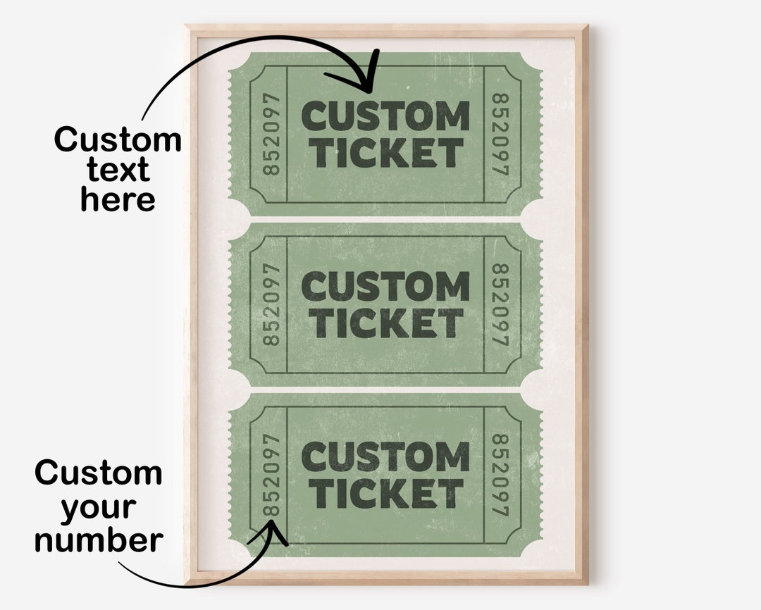 Customize Printable Ticket Poster | Personalized Preppy Cool Prints ...