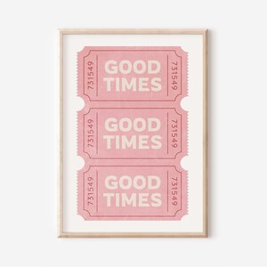Trendy Pink Preppy Printable Poster | Good Times Ticket Poster | Y2K ...