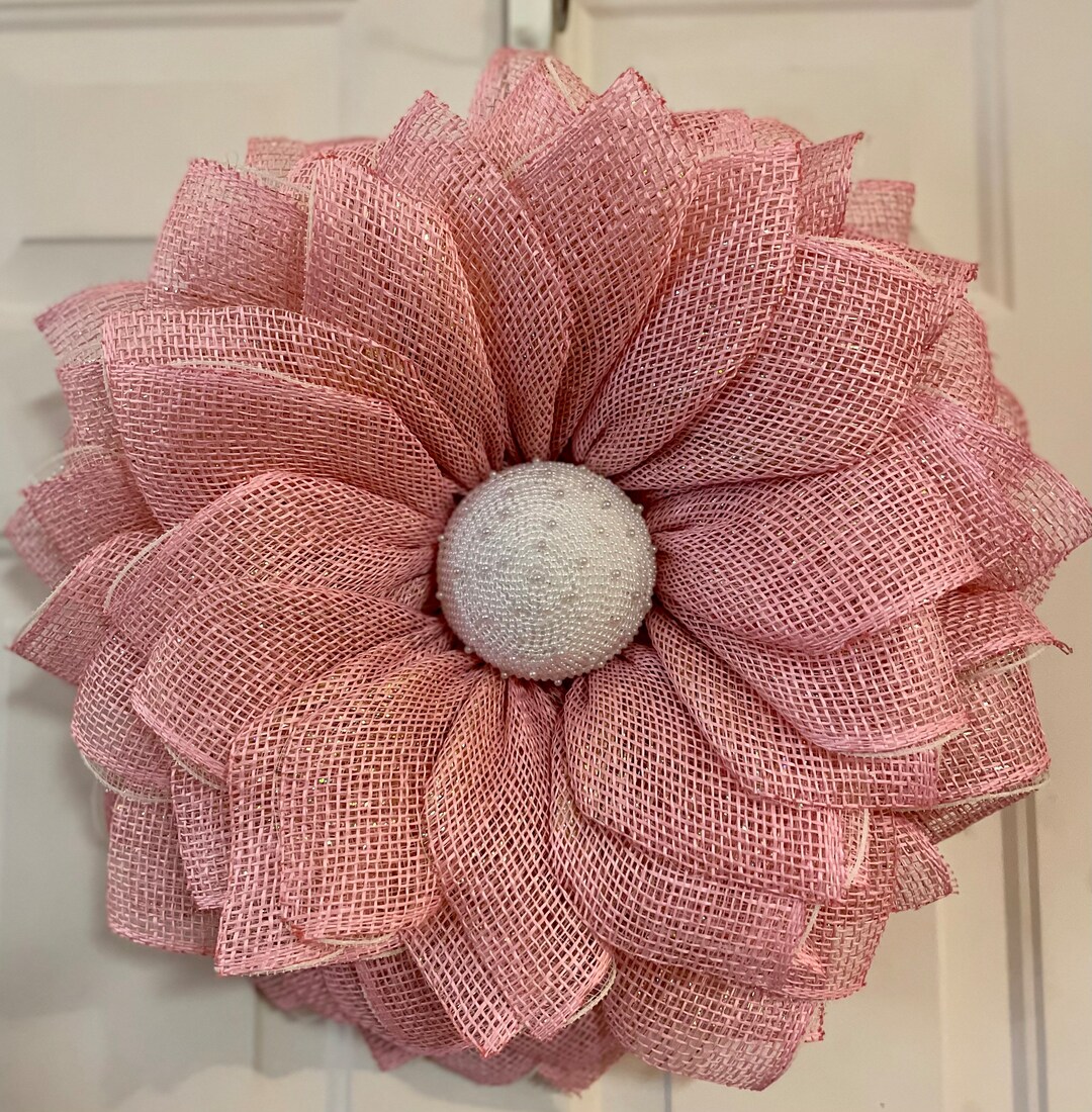 Deco Mesh Flower Wreath - Etsy
