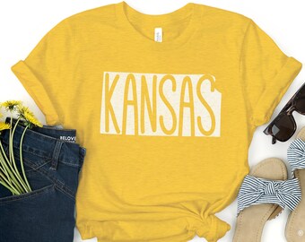 Kansas Map T Shirt - Etsy