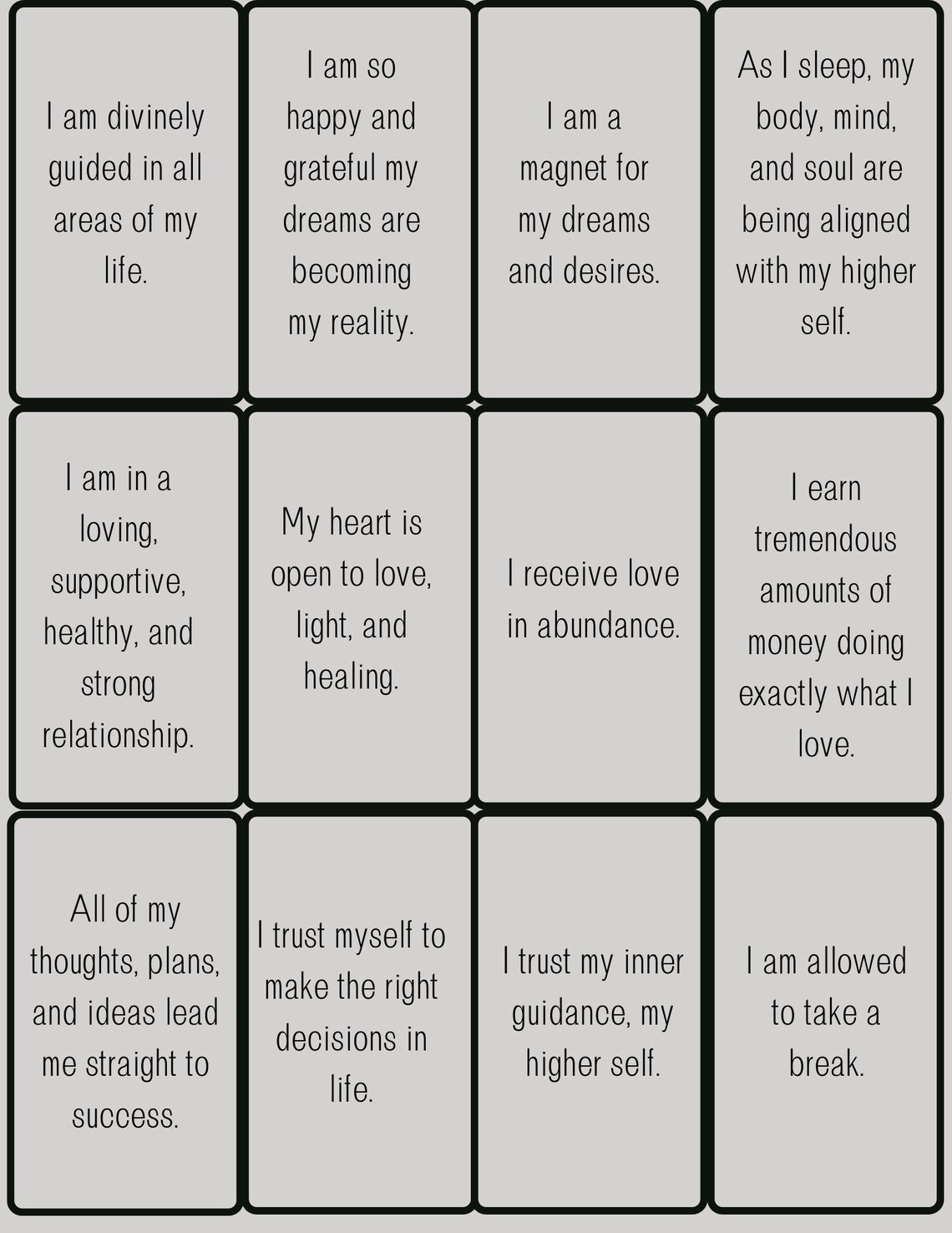 Digital Download | Affirmation Card Deck | 48 Unique Affirmations for ...