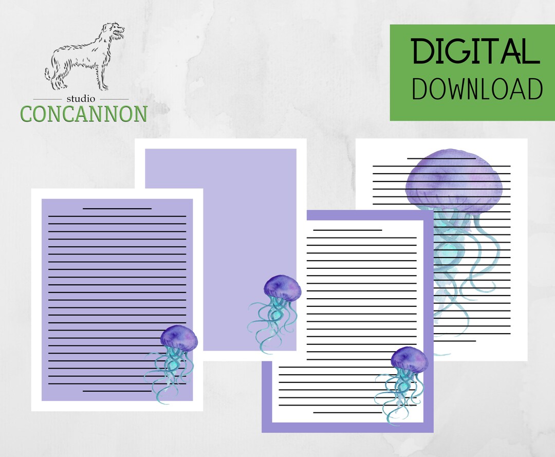 Printable Stationary Set| Cute Under the Sea Theme With Jellyfish ...