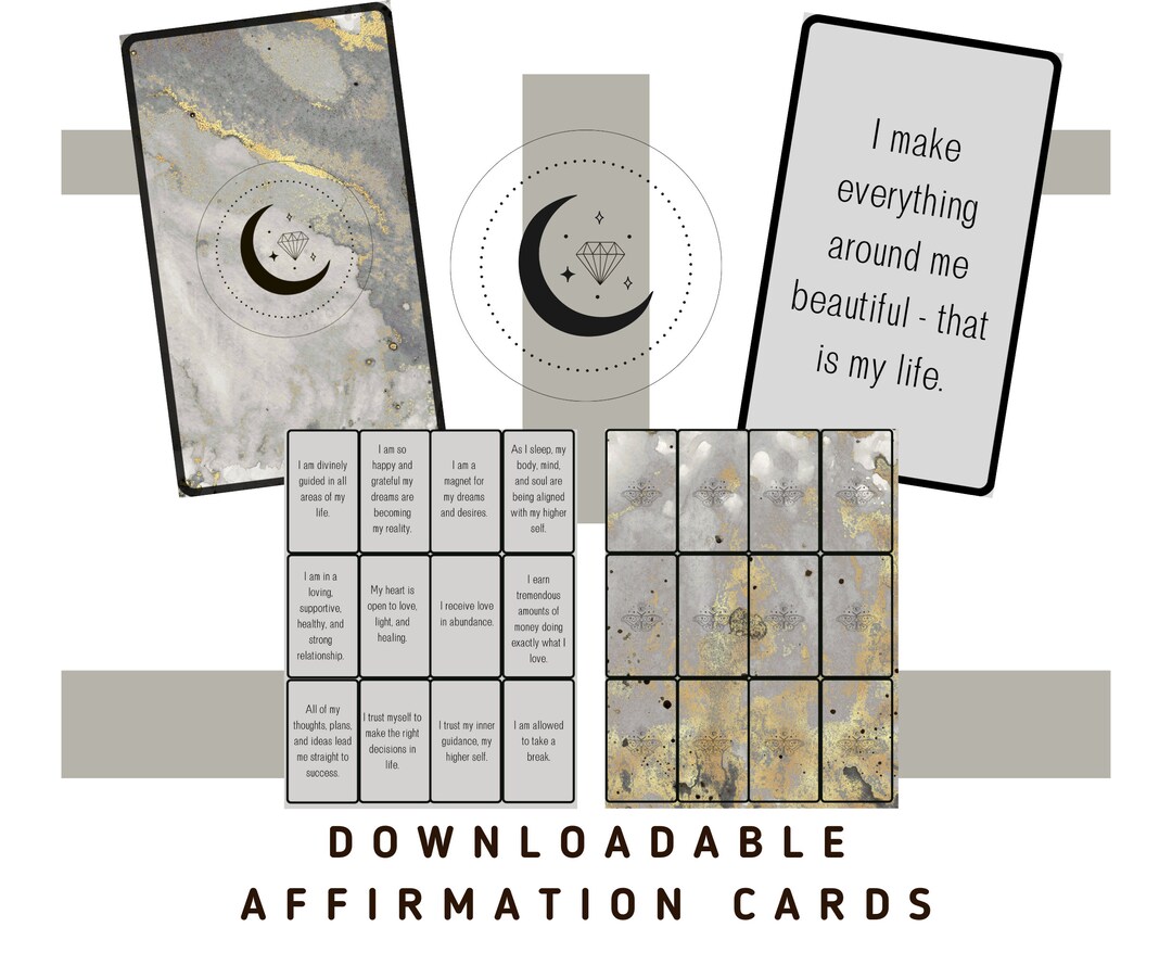 Digital Download | Affirmation Card Deck | 48 Unique Affirmations for ...