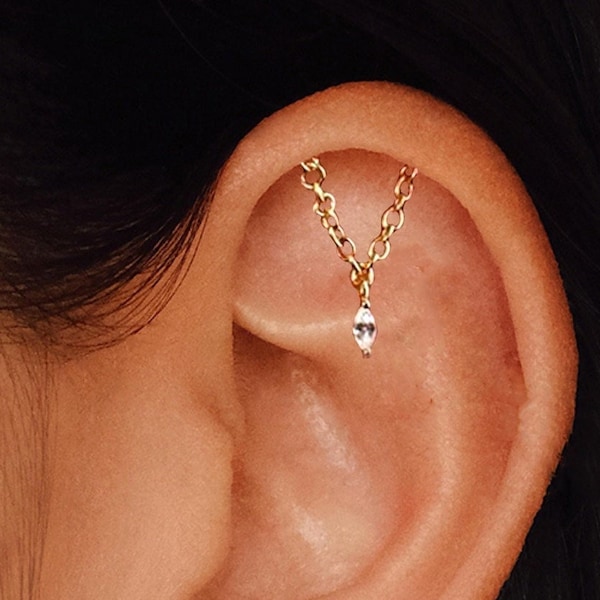 Hidden Helix Piercing - Etsy