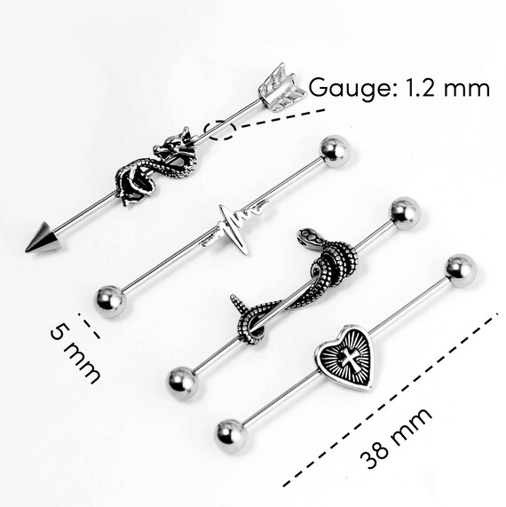 Industrial Piercing Earrings Dragon