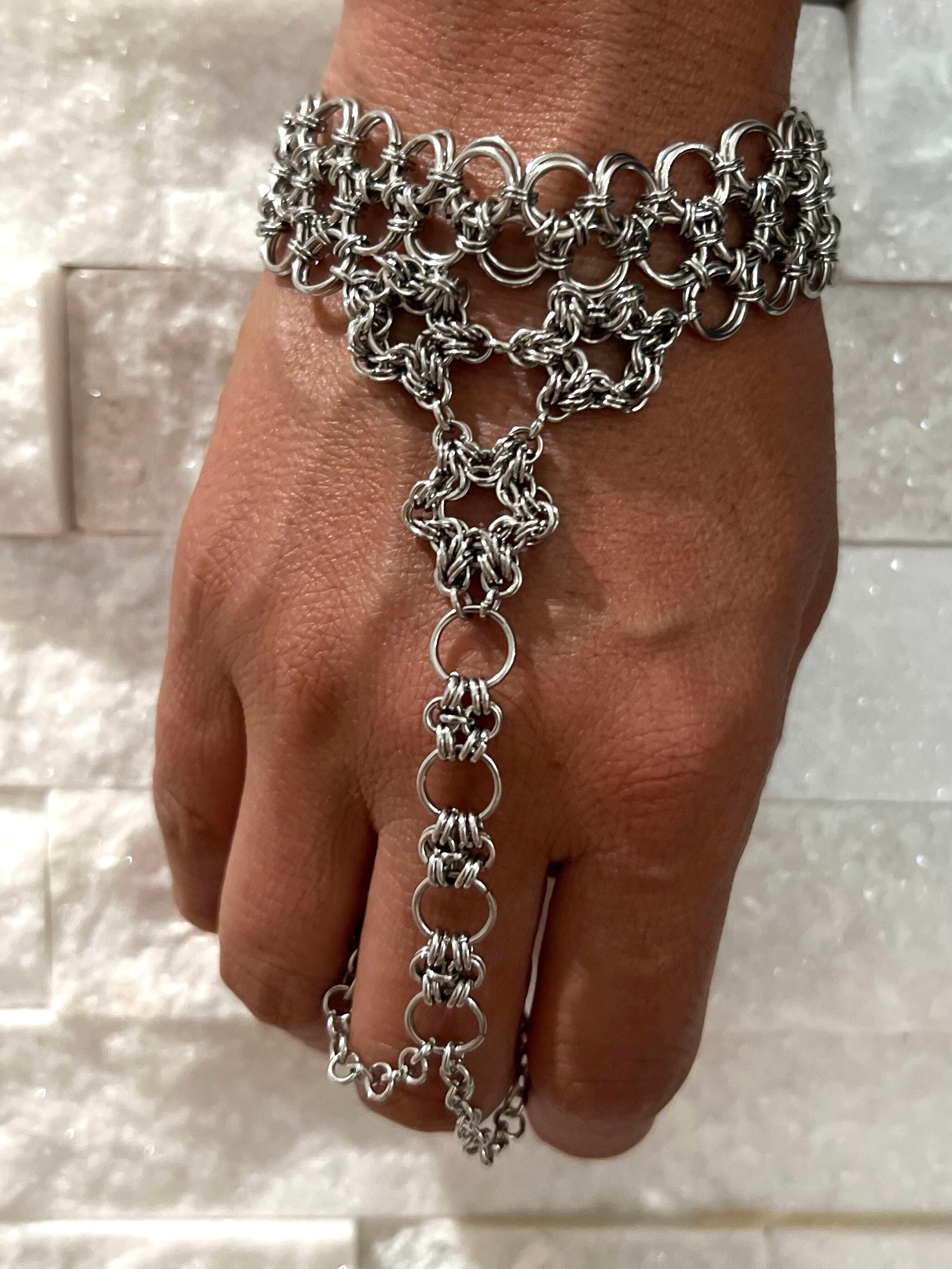 Handwoven Stainless Steel Hand Chain Hana Gusari Japanese Star of ...