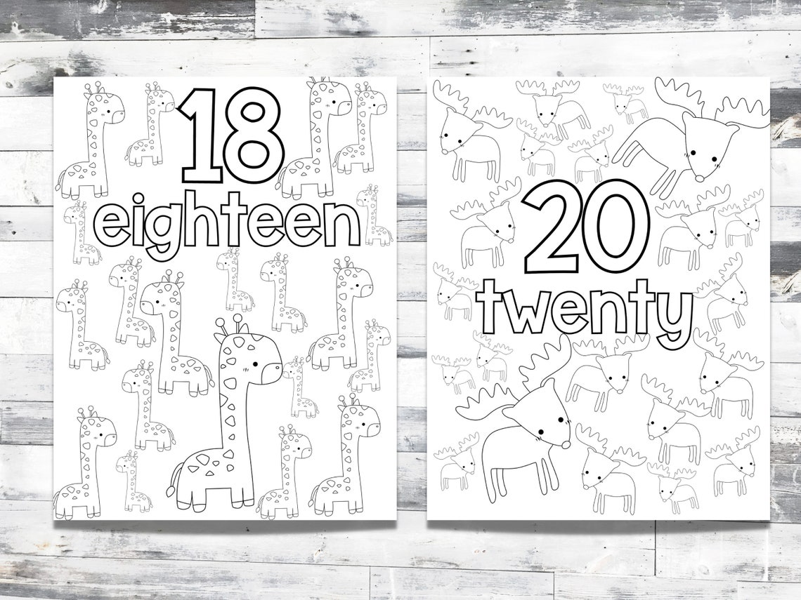 20 Printable Numbers Coloring Pages, Instant Download, Preschool ...