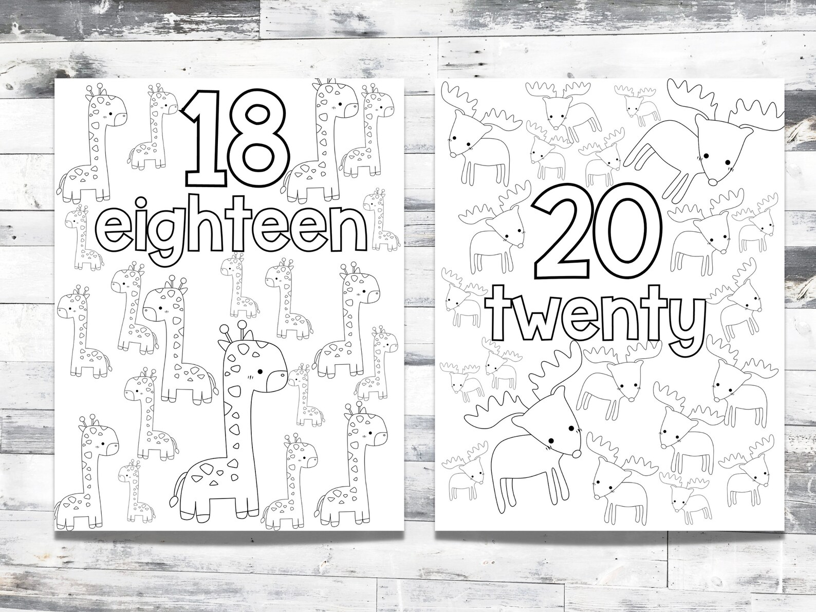 20 Printable Numbers Coloring Pages, Instant Download, Preschool ...
