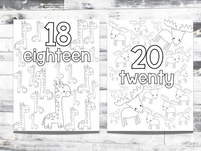 20 Printable Numbers Coloring Pages, Instant Download, Preschool ...