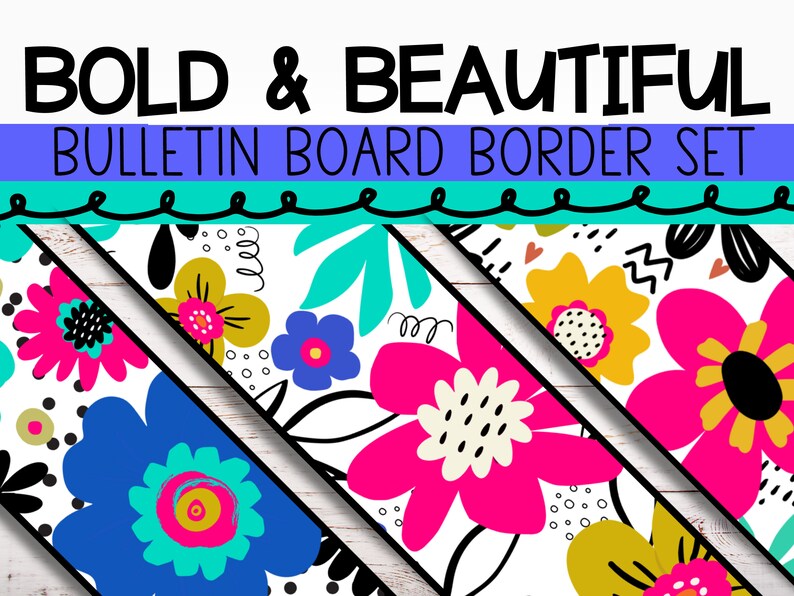 Bold and Beautiful Floral Bulletin Board Set Cute Classroom - Etsy