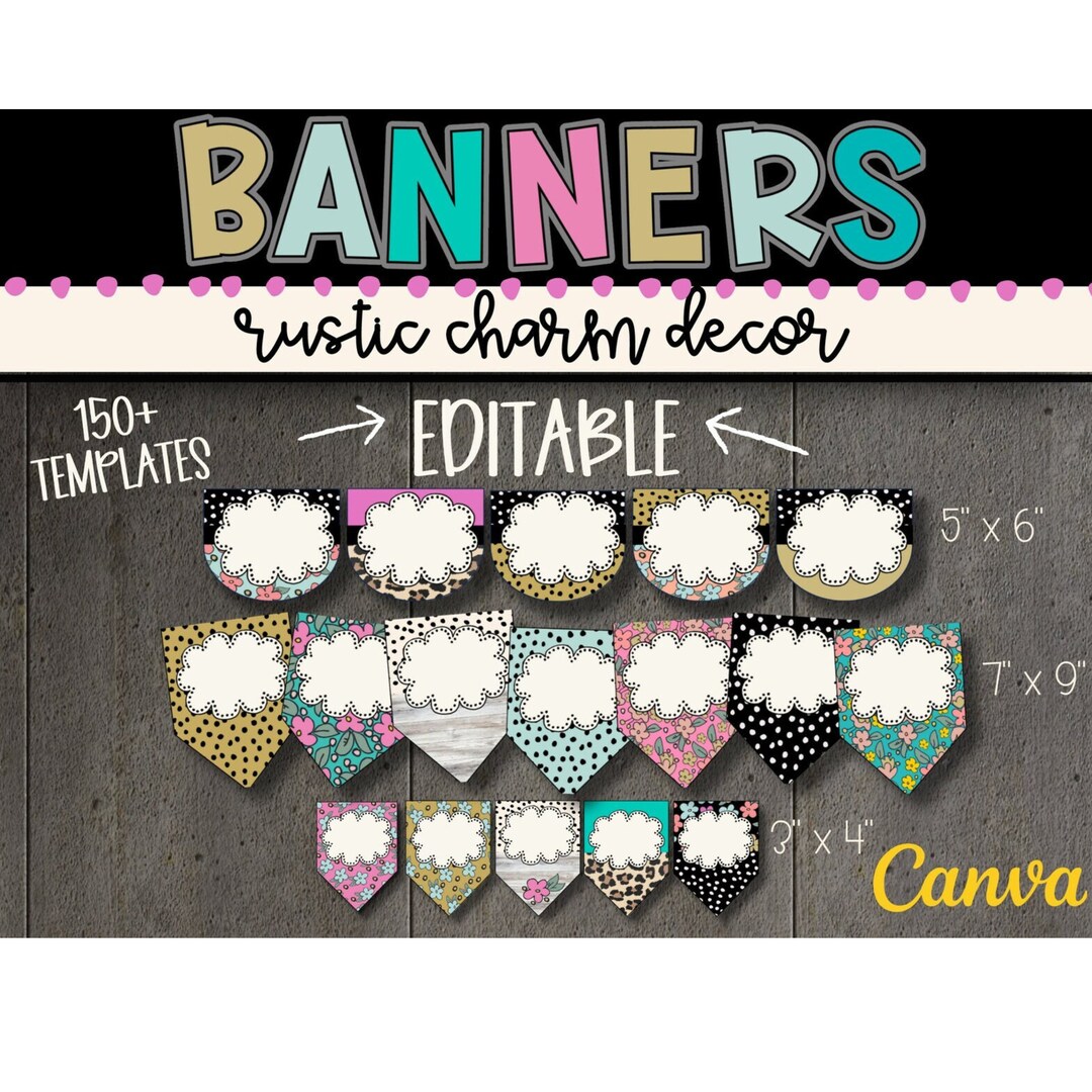 Editable Classroom Banner Rustic Charm Decor Back to School Custom ...