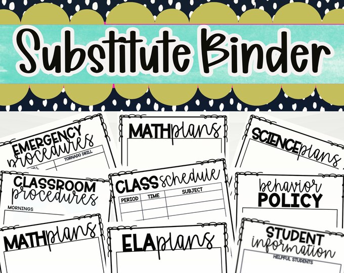 Editable Tropical Substitute Binder print Version - Etsy