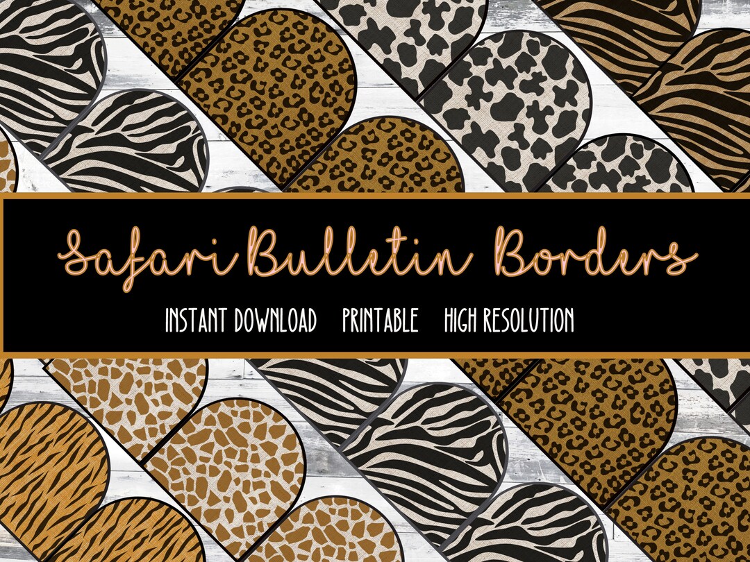 Safari Bulleting Board Set Animal Print Cheetah Classroom - Etsy