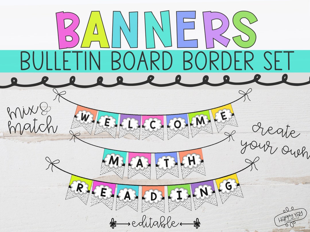 Editable Classroom Banner Rainbow Classroom Decor Back to - Etsy