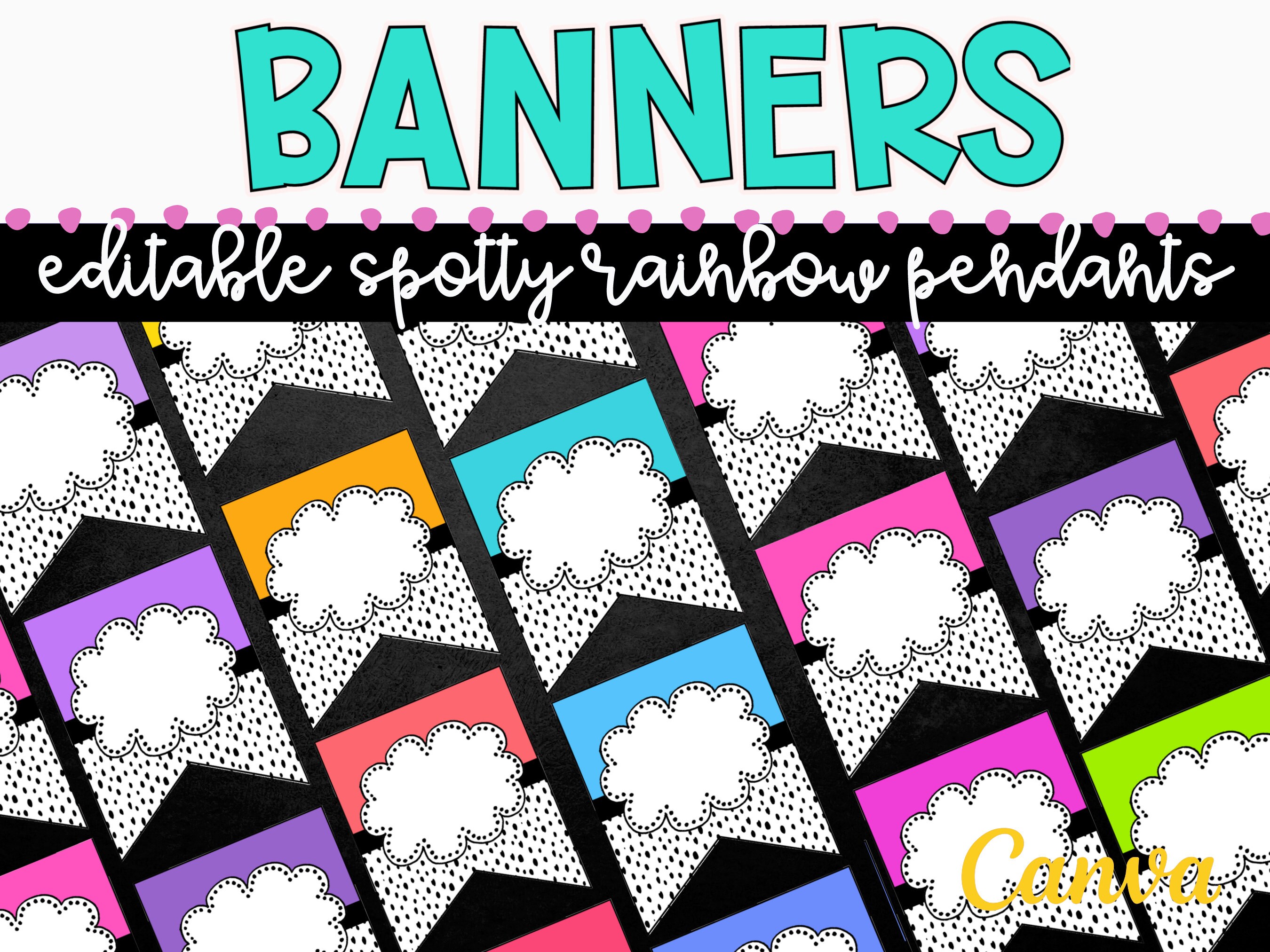 Editable Classroom Banner Rainbow Classroom Decor Back to School Canva ...