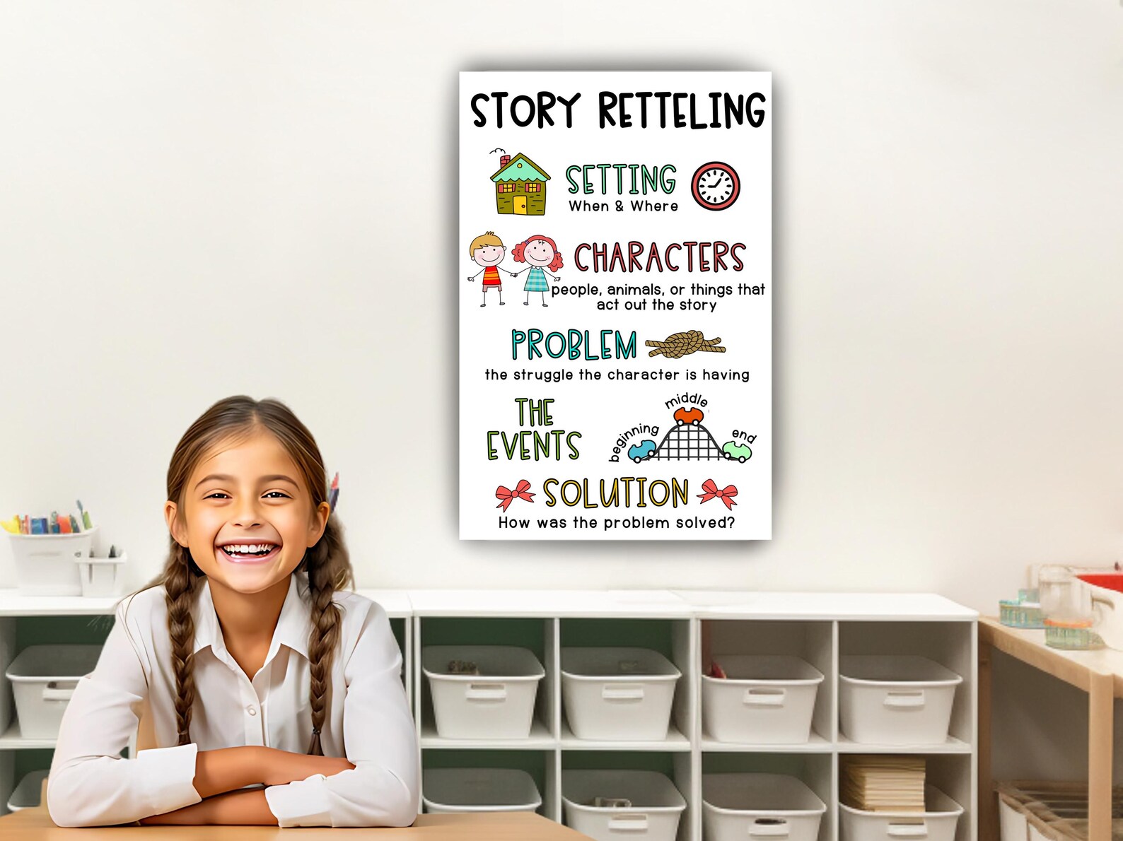 Story Retelling Anchor Chart | Story Structure Reading Skills Posters ...