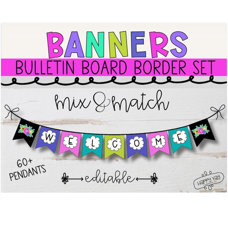 Editable Classroom Banner Classroom Decor Back to School Welcome Banner ...