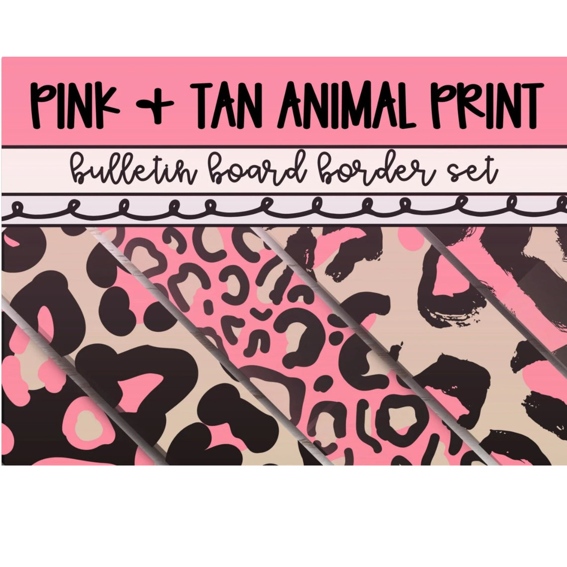 Pink Animal Print Bullentin Board Set, Trendy and Modern Classroom ...