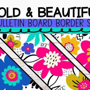 Bold and Beautiful Floral Bulletin Board Set Cute Classroom - Etsy