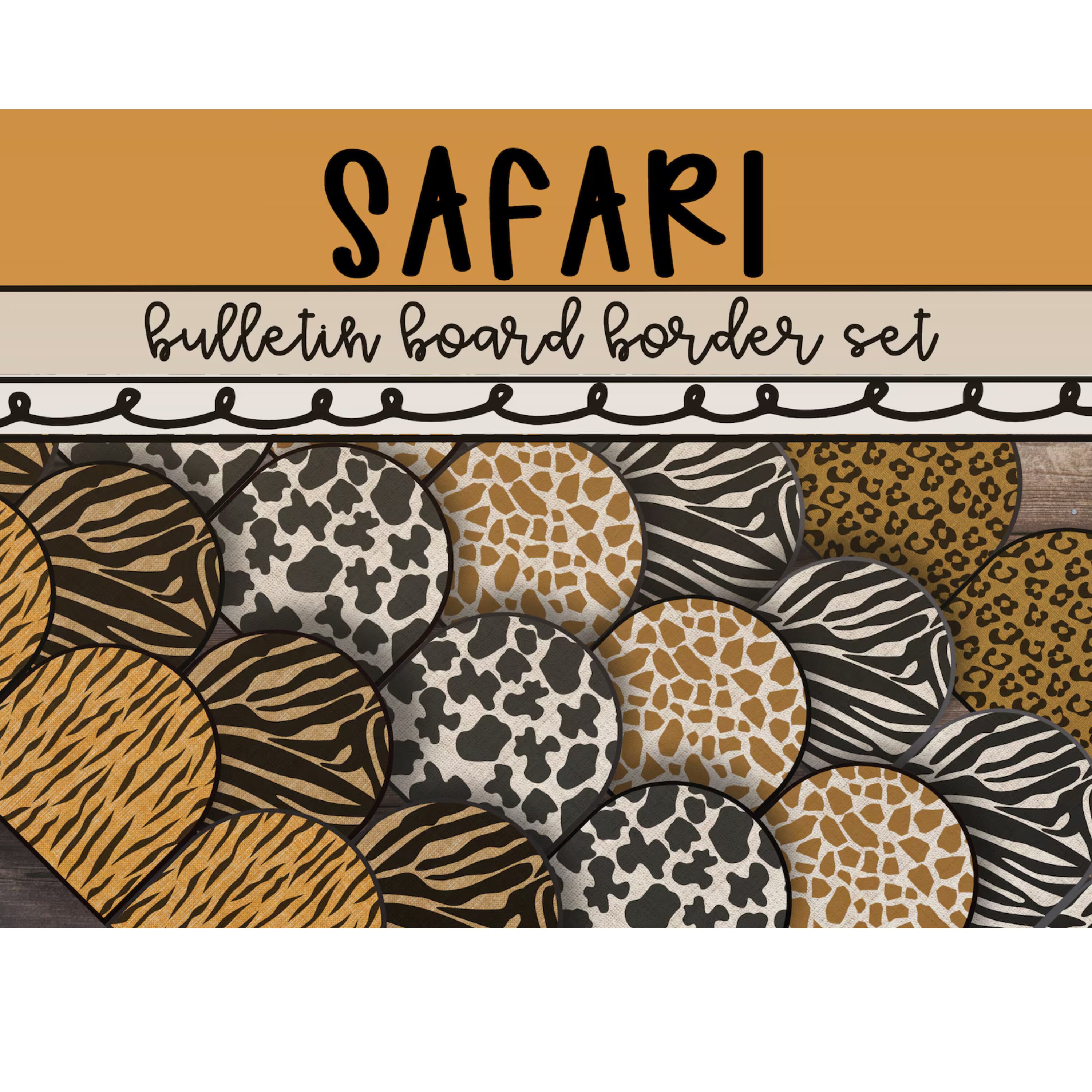 Safari Bulleting Board Set, Animal Print, Cheetah Classroom Decor, Cute ...