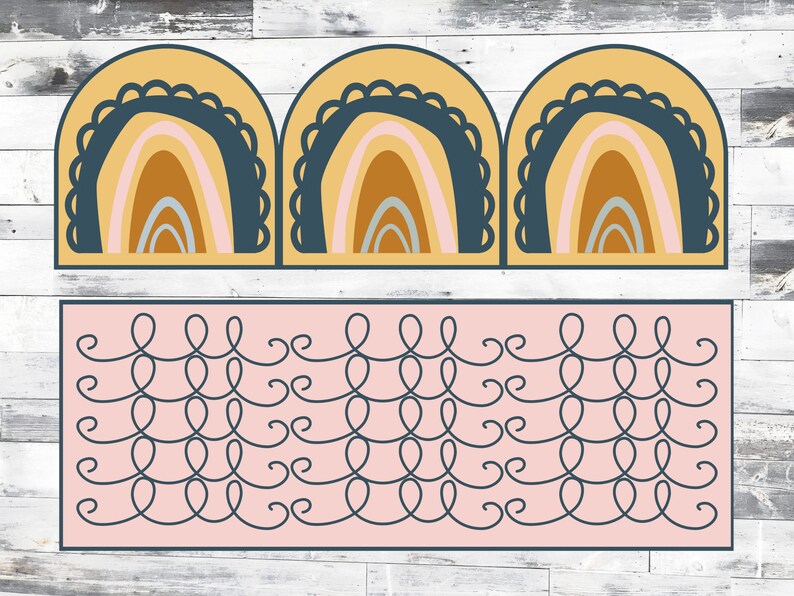 Rainbow Doodles Board Set, Cute Classroom Decor, Instant Download ...