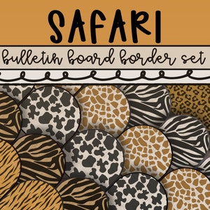 Safari Bulleting Board Set, Animal Print, Cheetah Classroom Decor, Cute ...