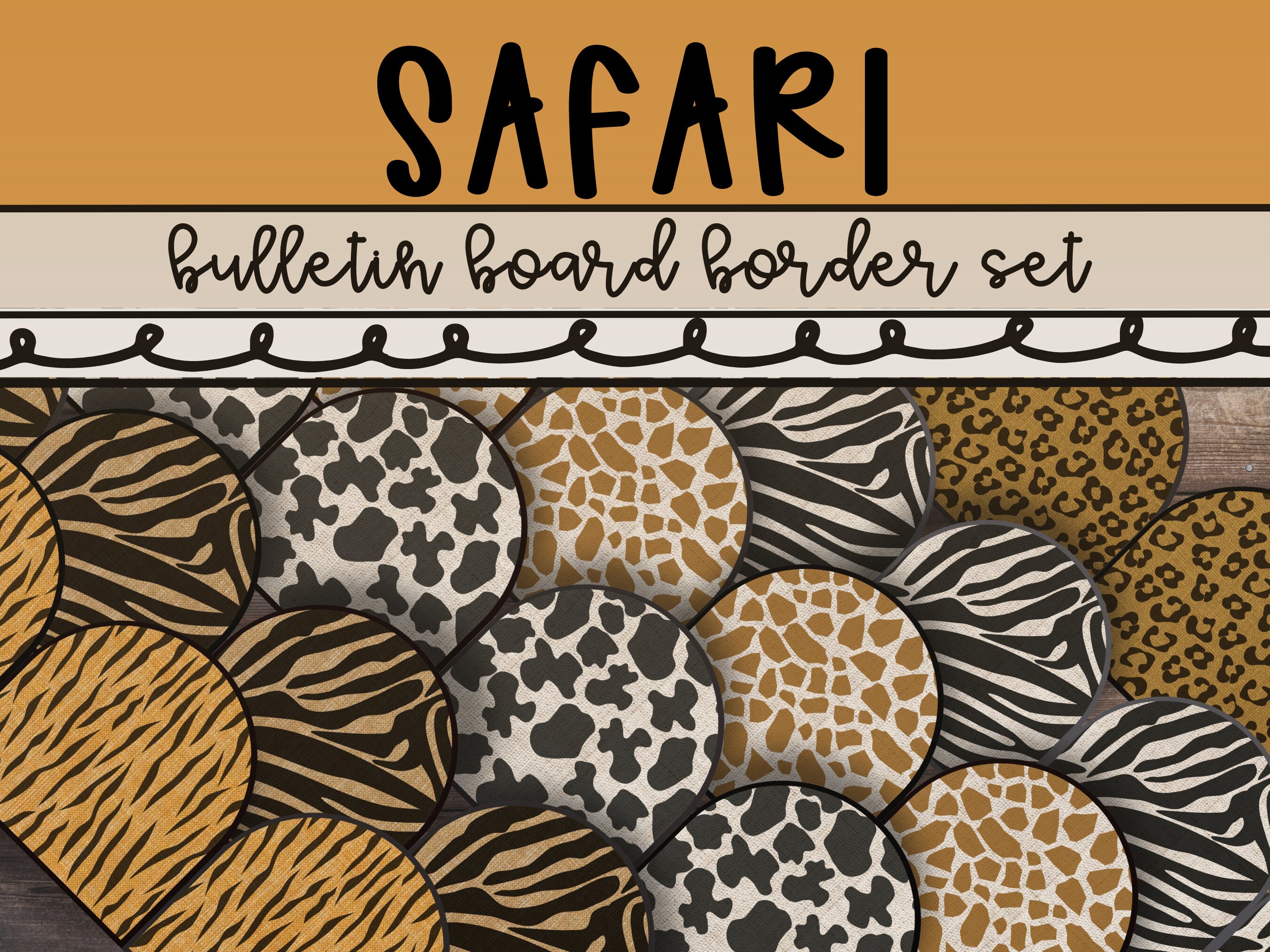 Safari Bulleting Board Set, Animal Print, Cheetah Classroom Decor, Cute ...