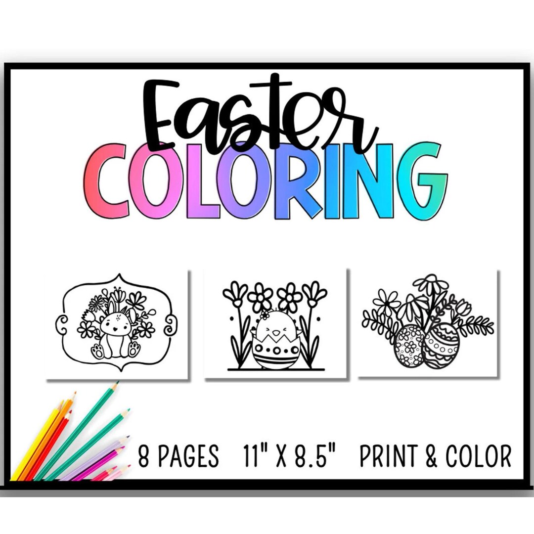 Easter Coloring Pages Bundle for Children, Spring-themed Kids Coloring ...