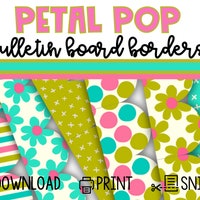 Bold and Beautiful Floral Bulletin Board Set, Cute Classroom Decor ...