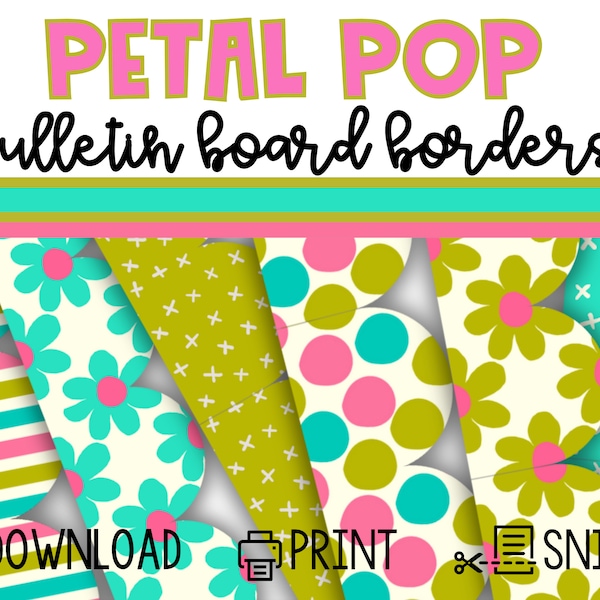 Bold and Beautiful Floral Bulletin Board Set, Cute Classroom Decor ...