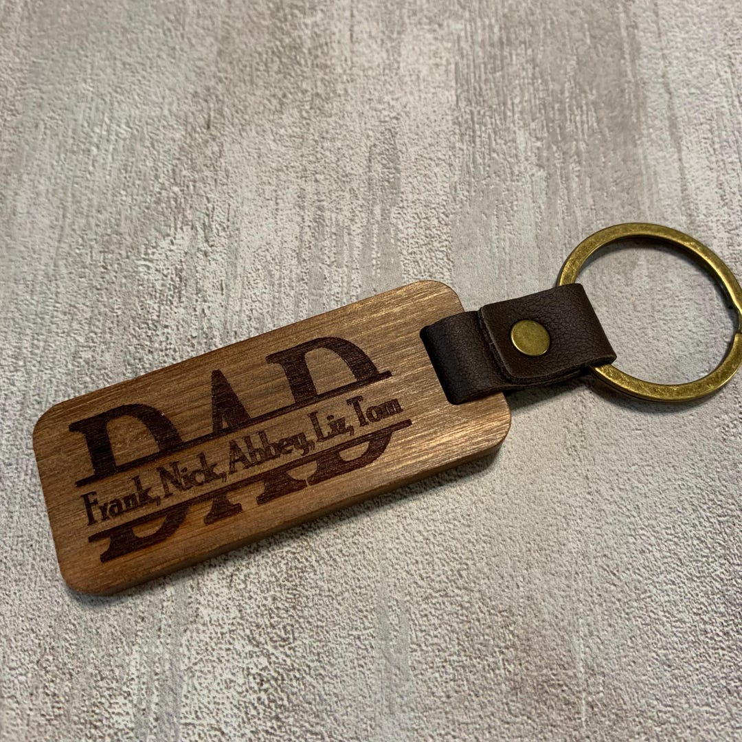 Dad Keychain - Custom Laser Engraved Gift - Father’s Day, Birthday ...