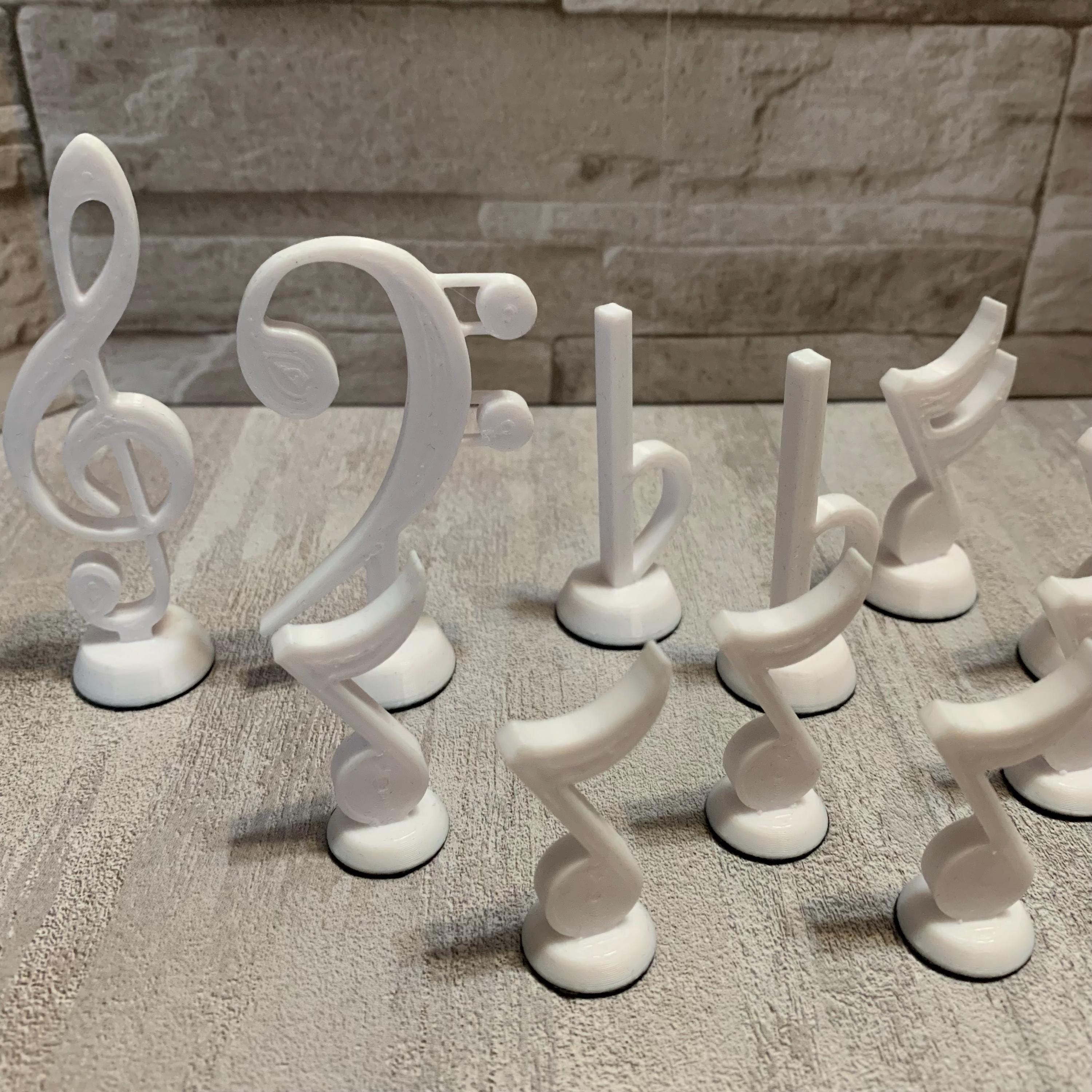Music Note Chess Set - Full Set W/extra Queen, Felt Bottom - Etsy