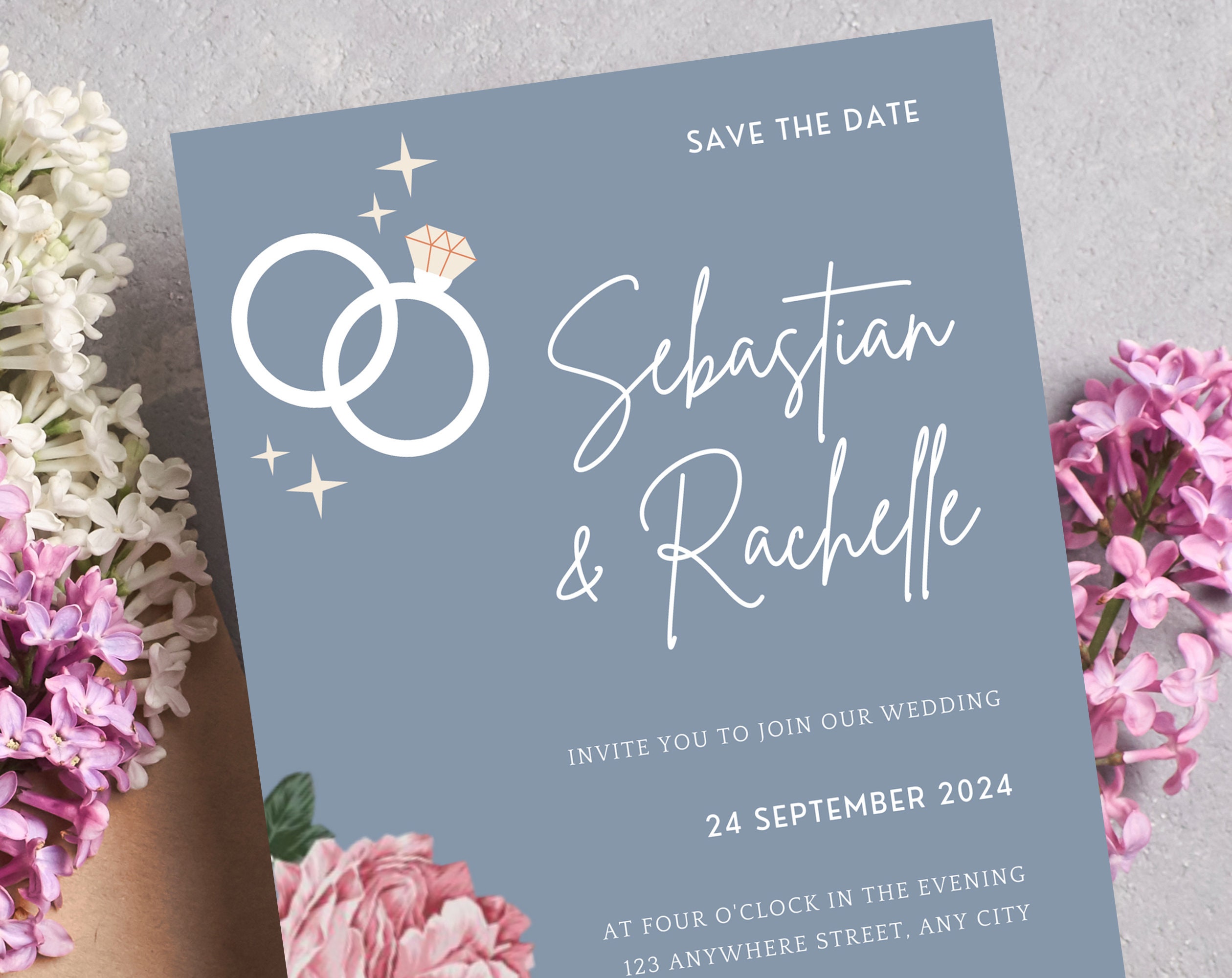 Dusty Blue Wedding Planner, Wedding Invitations, Wedding Printable - Etsy