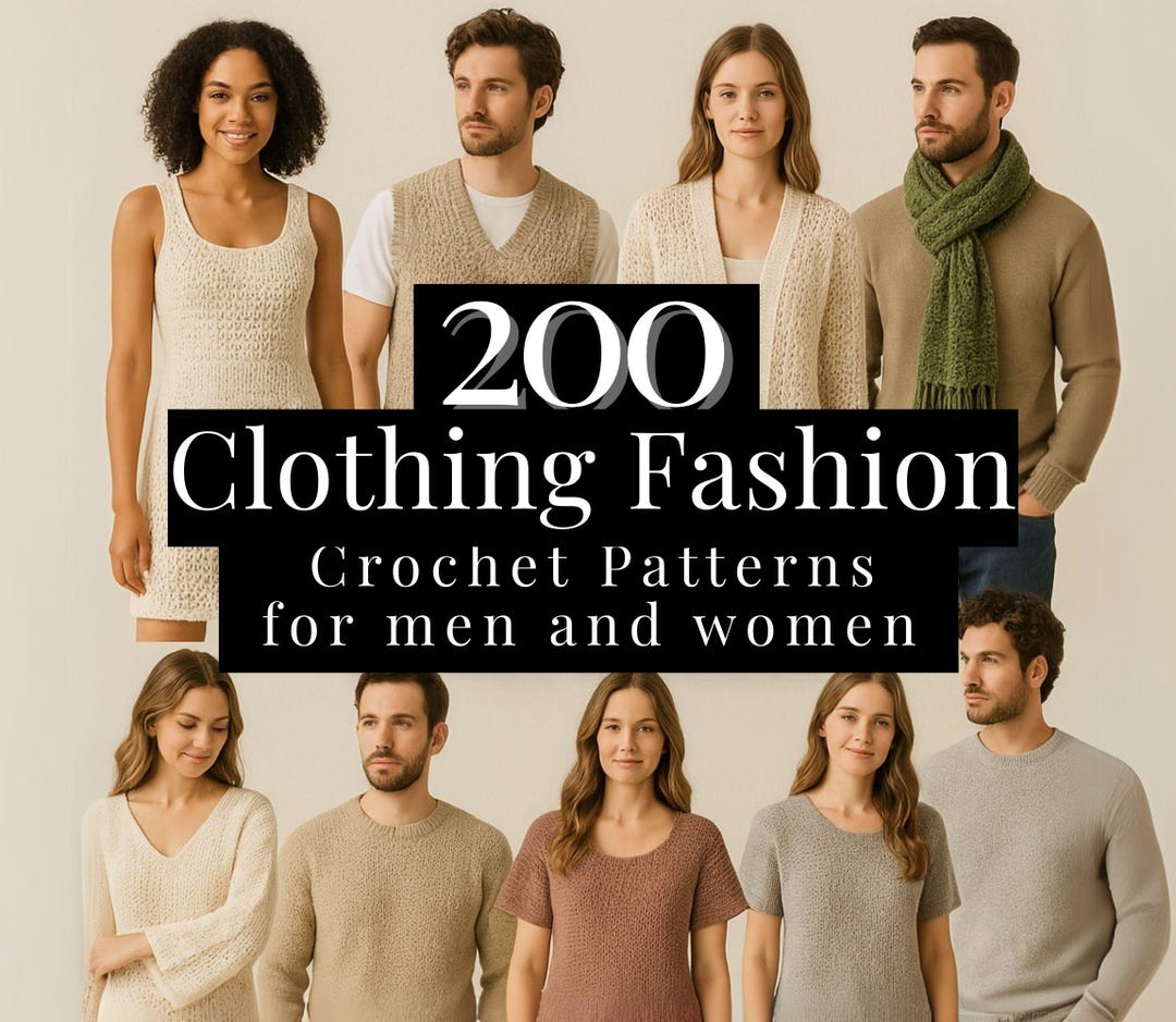 200 Clothing Crochet Patterns Bundle, Clothes Patterns for Men and ...