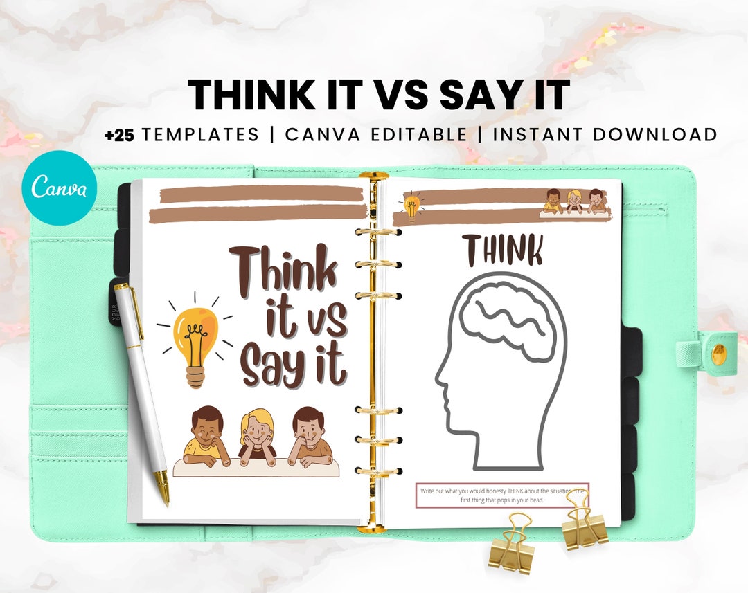 Think It Vs Say It, Communication Journal - Etsy