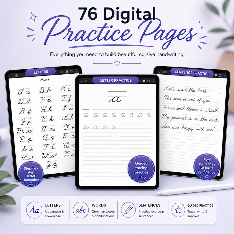 Cursive Handwriting Practice Sheets PDF Book, Calligraphy Cursive ...