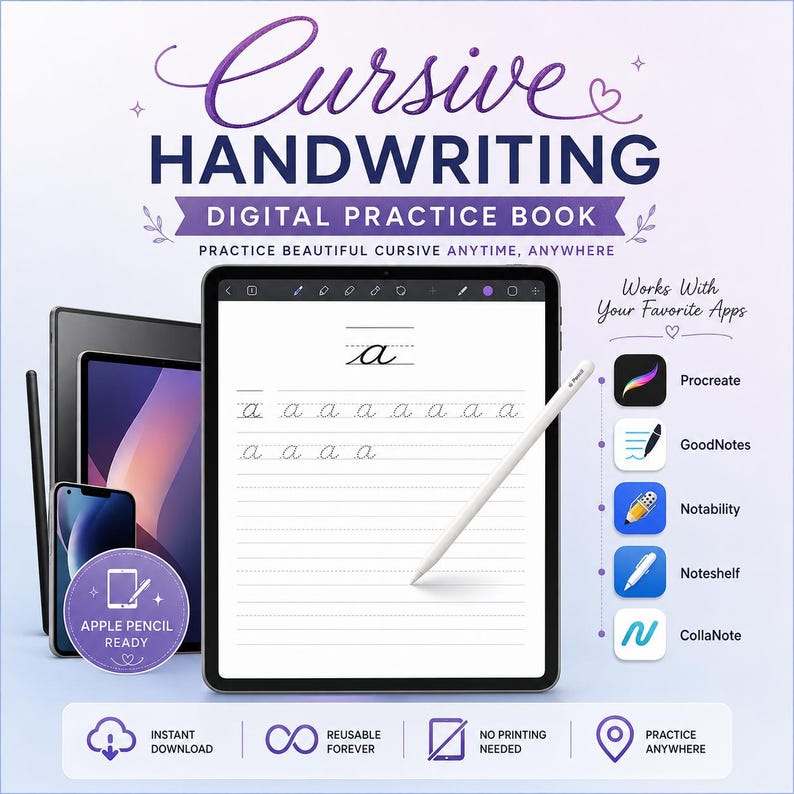 Cursive Handwriting Practice Sheets PDF Book, Calligraphy Cursive ...