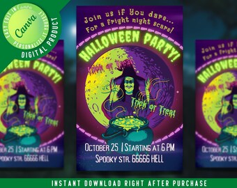 Halloween Party Flyer and Poster, Halloween Invitation Template ...