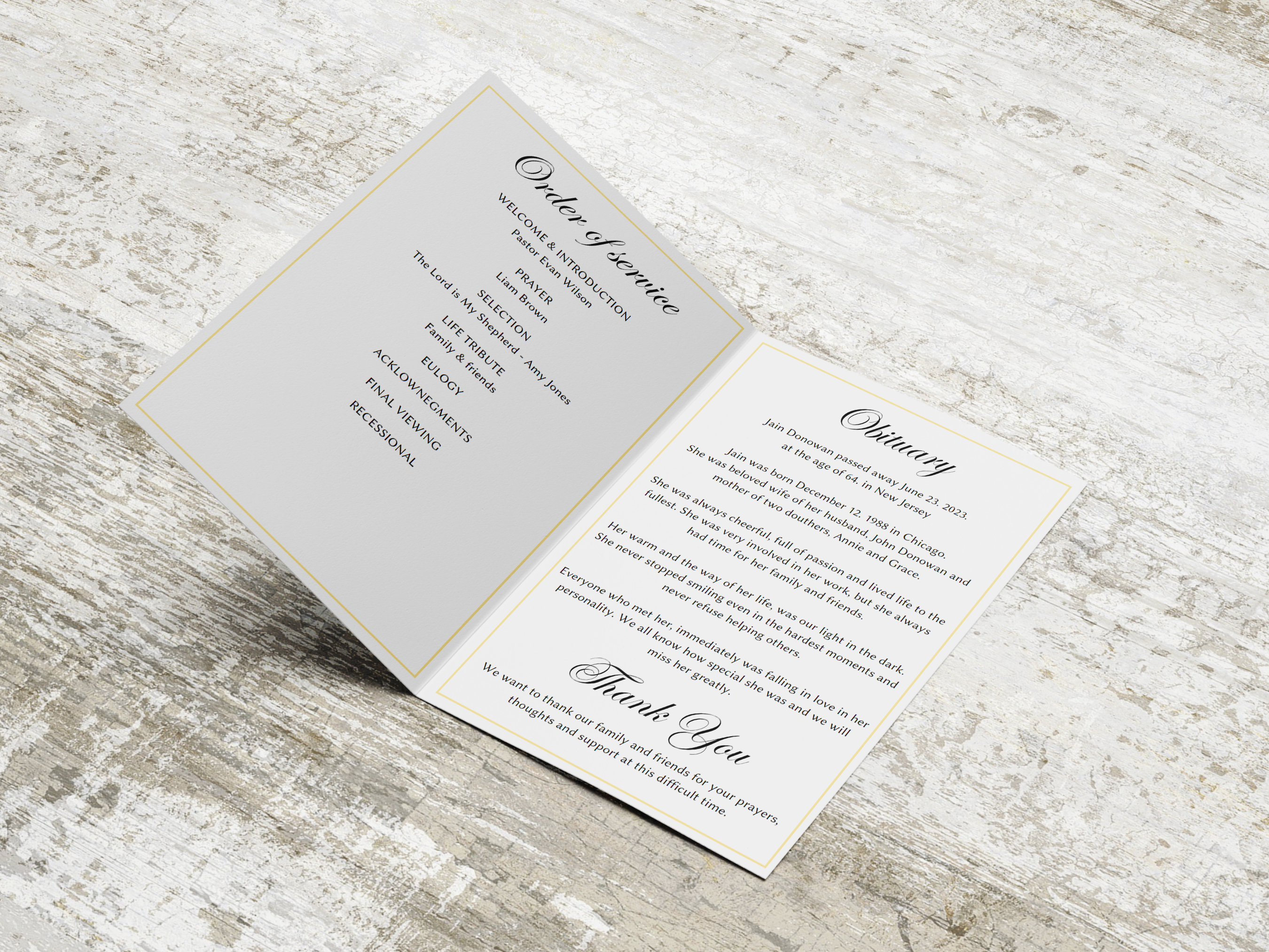 Celebrating the Life Funeral Program Template, to Self Edit and Print ...