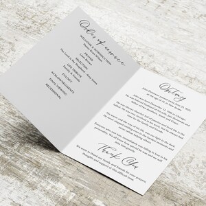 In Loving Memory Funeral Bi-fold Program Template, to Self Edit and ...