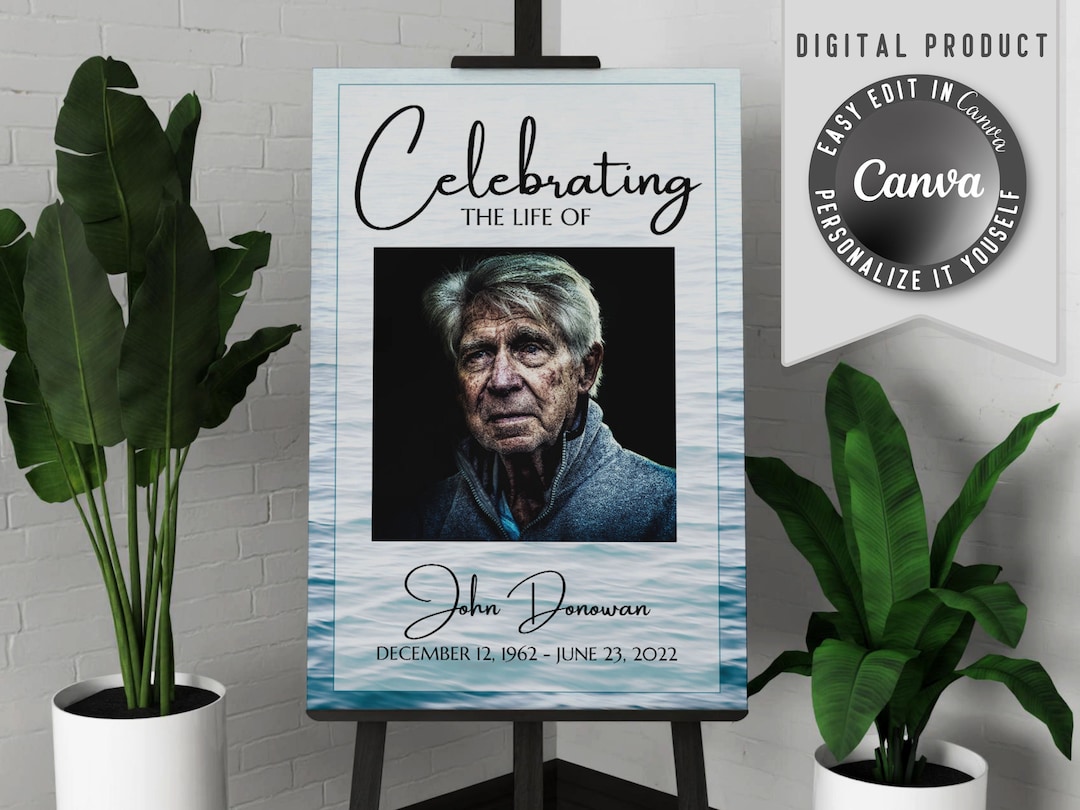 Printable Funeral Welcome Poster, With One Large Photo. Edit This ...